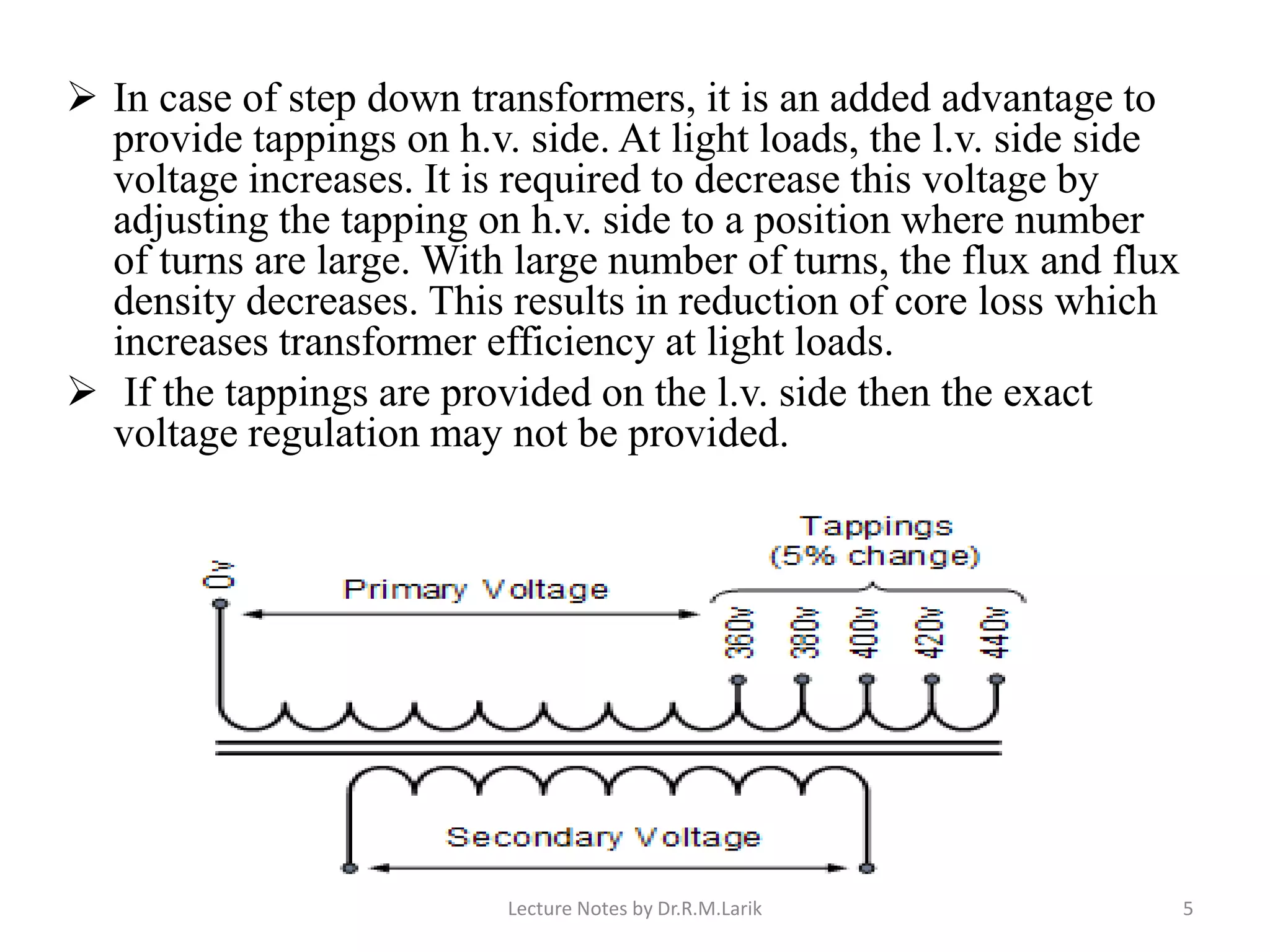 Tappings of transformer | PDF