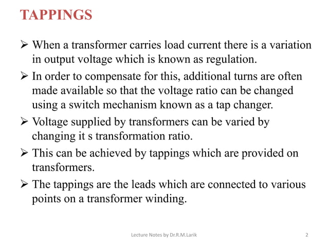 Tappings of transformer | PDF | Physics | Science