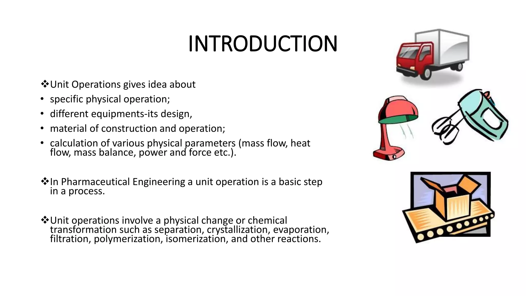 UNIT OPERATIONS : PHARMACEUTICAL ENGINEERING ON BASICS AND APPLICATION ...