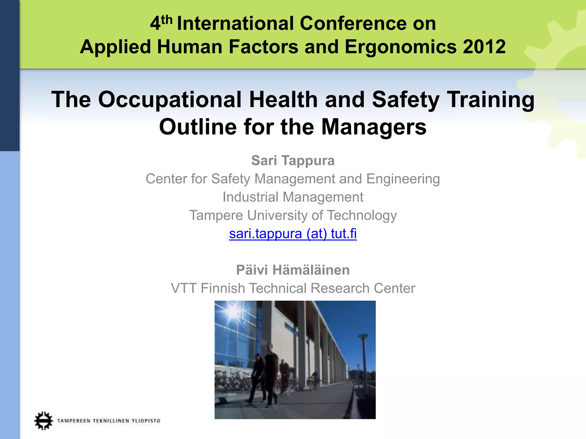 OHS training outline for the managers | PPTX | Resume Writing and ...