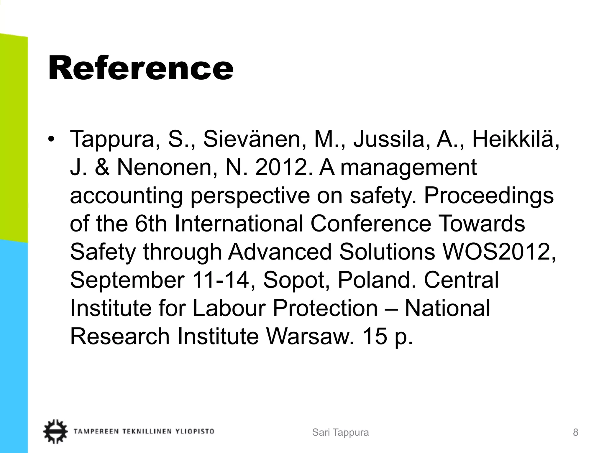 A management accounting perspective on safety | PPTX | Business Accounting & Finance | Business