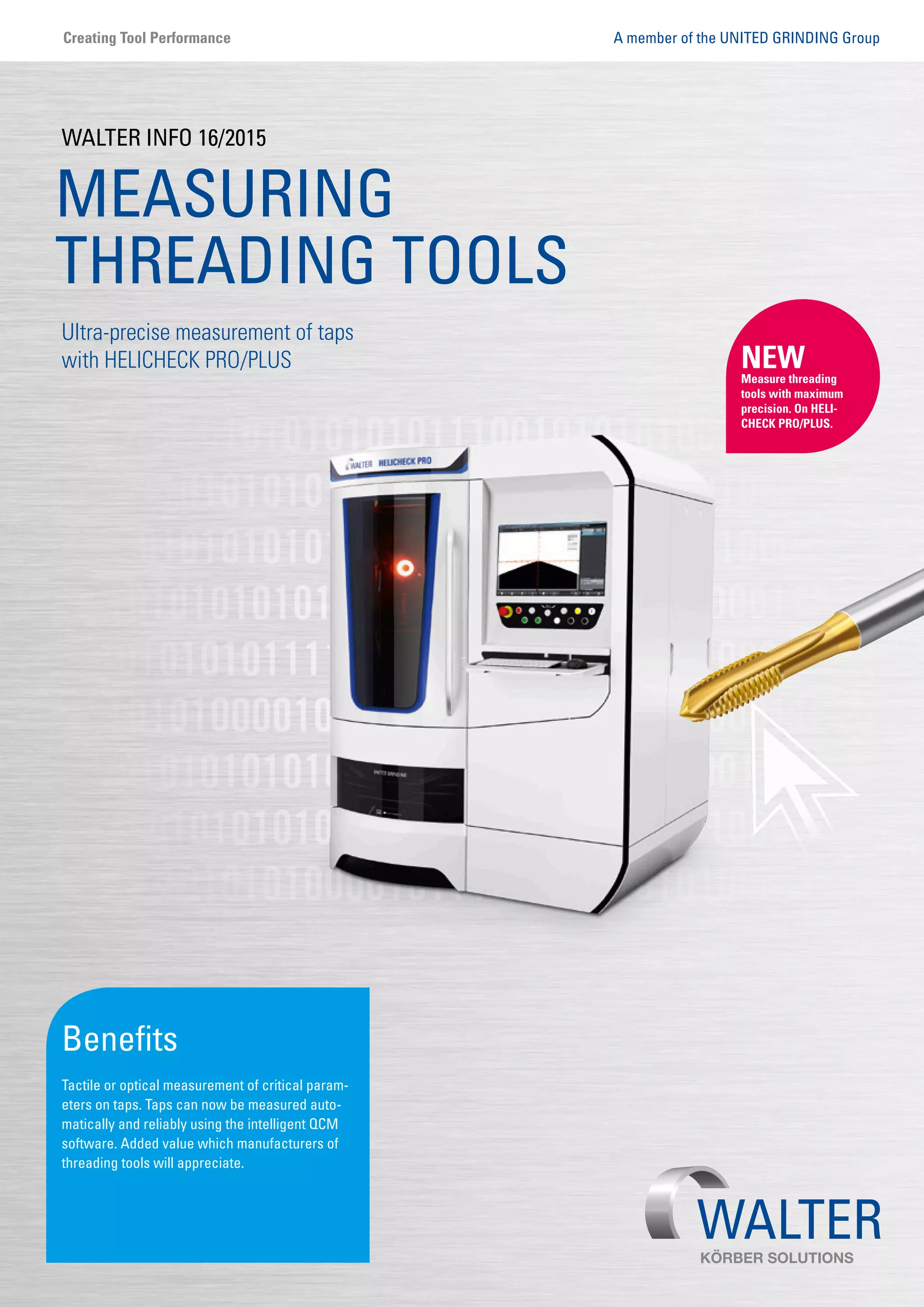 Walter Grinders - Helicheck Pro/Plus - Automated Tool Measuring for ...
