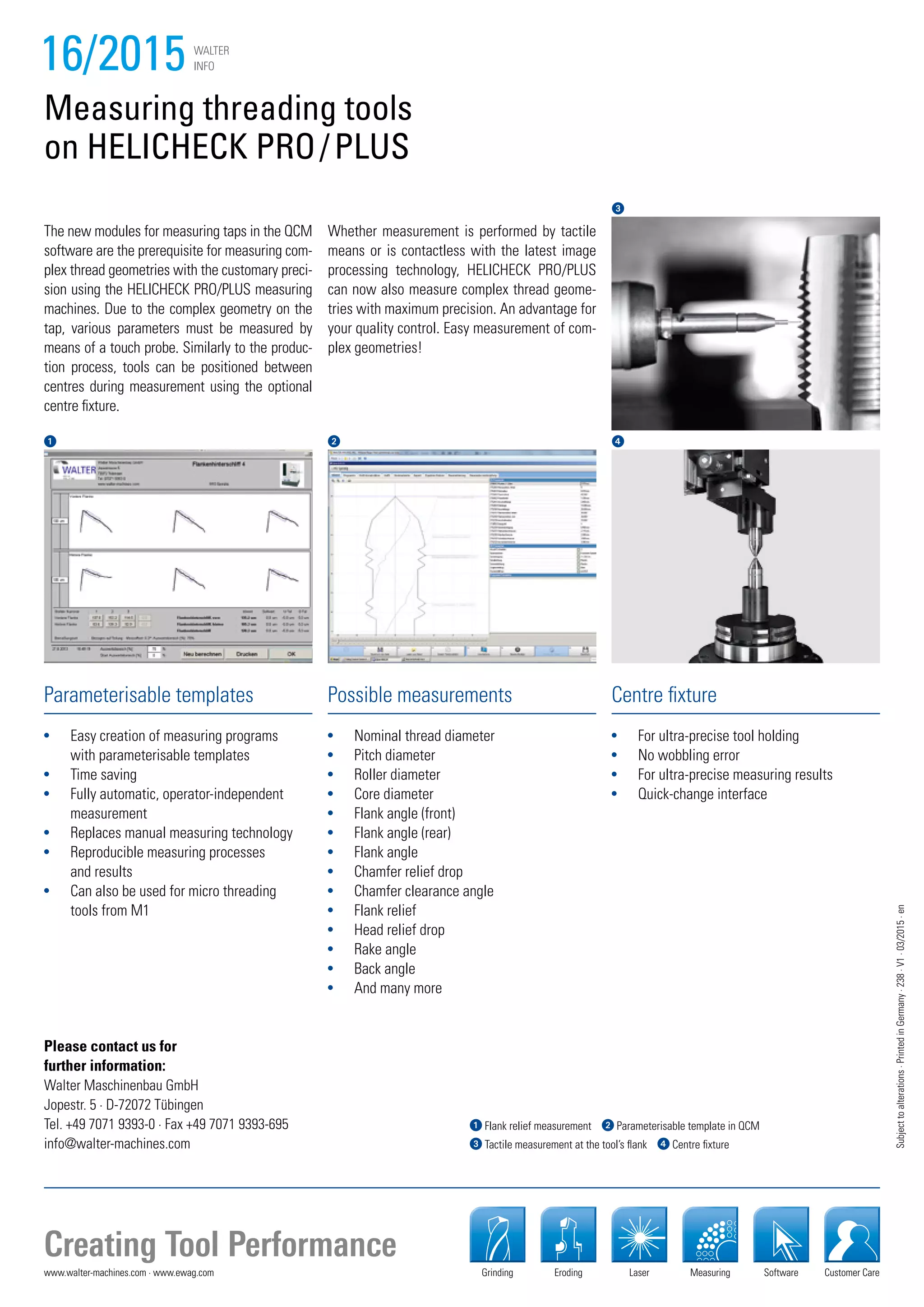 Walter Grinders - Helicheck Pro/Plus - Automated Tool Measuring for ...