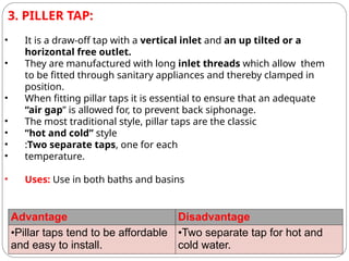 Sanitary Fittings (taps, Faucets, Mixing units, valves etc)) | PPTX