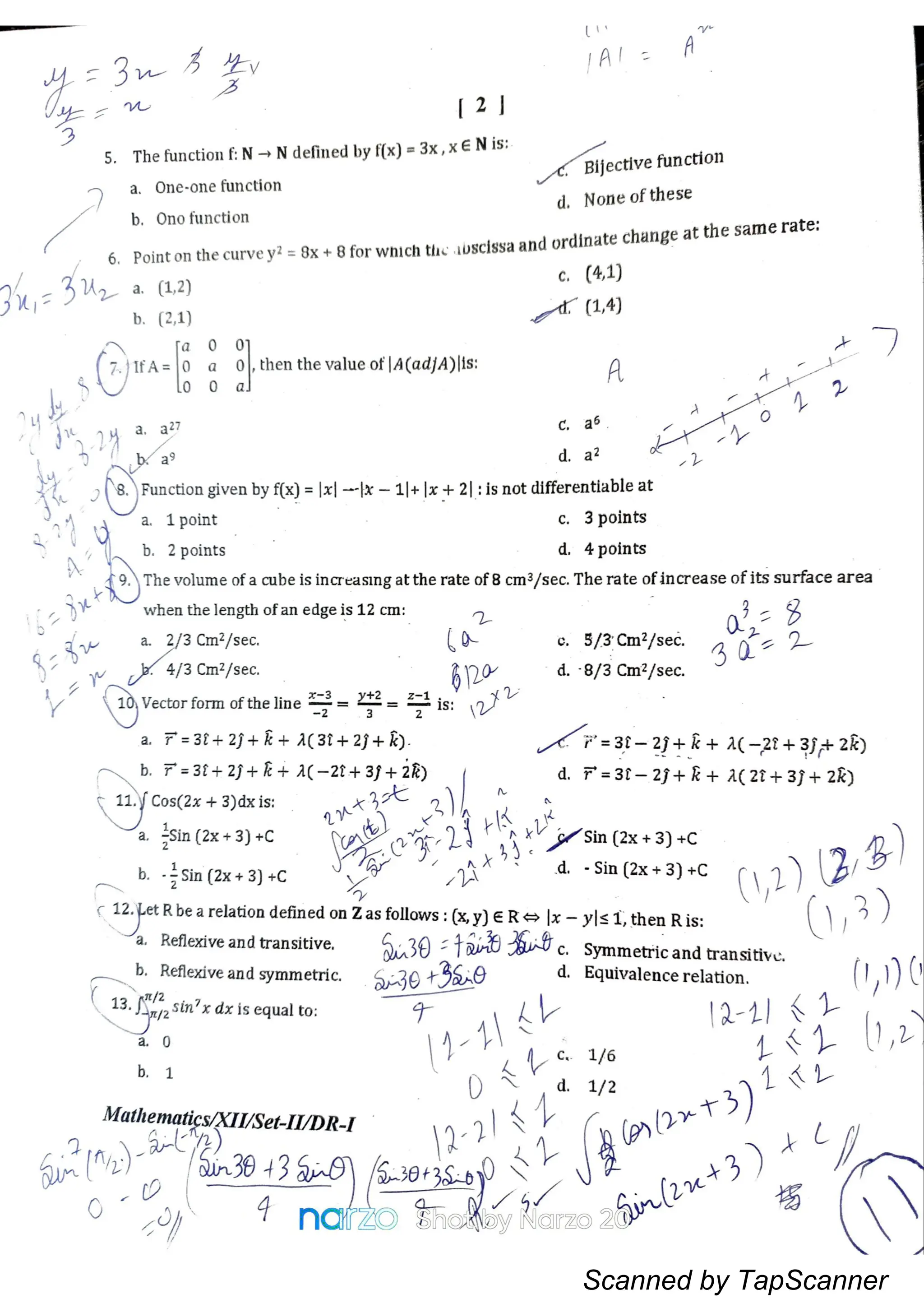 Maths MCQ class 12 | PDF