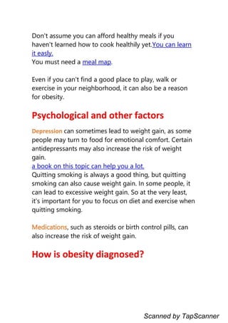All about Overweight and Obesity. | PDF