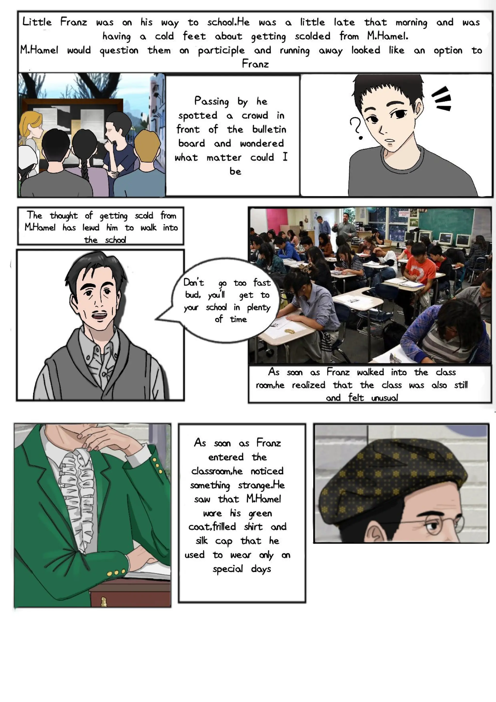 The last lesson in comic form for English art integrated project class ...