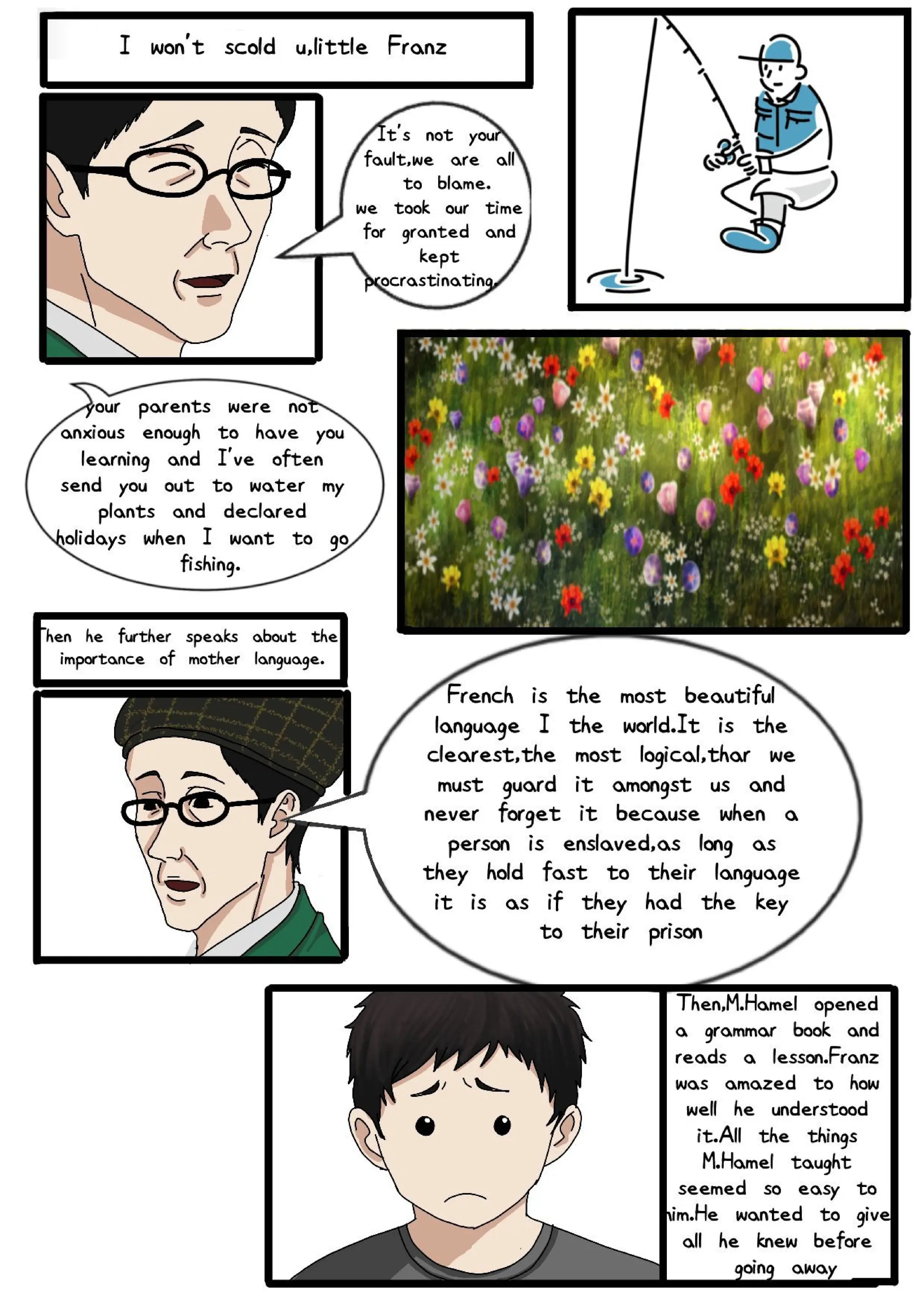 The last lesson in comic form for English art integrated project class ...