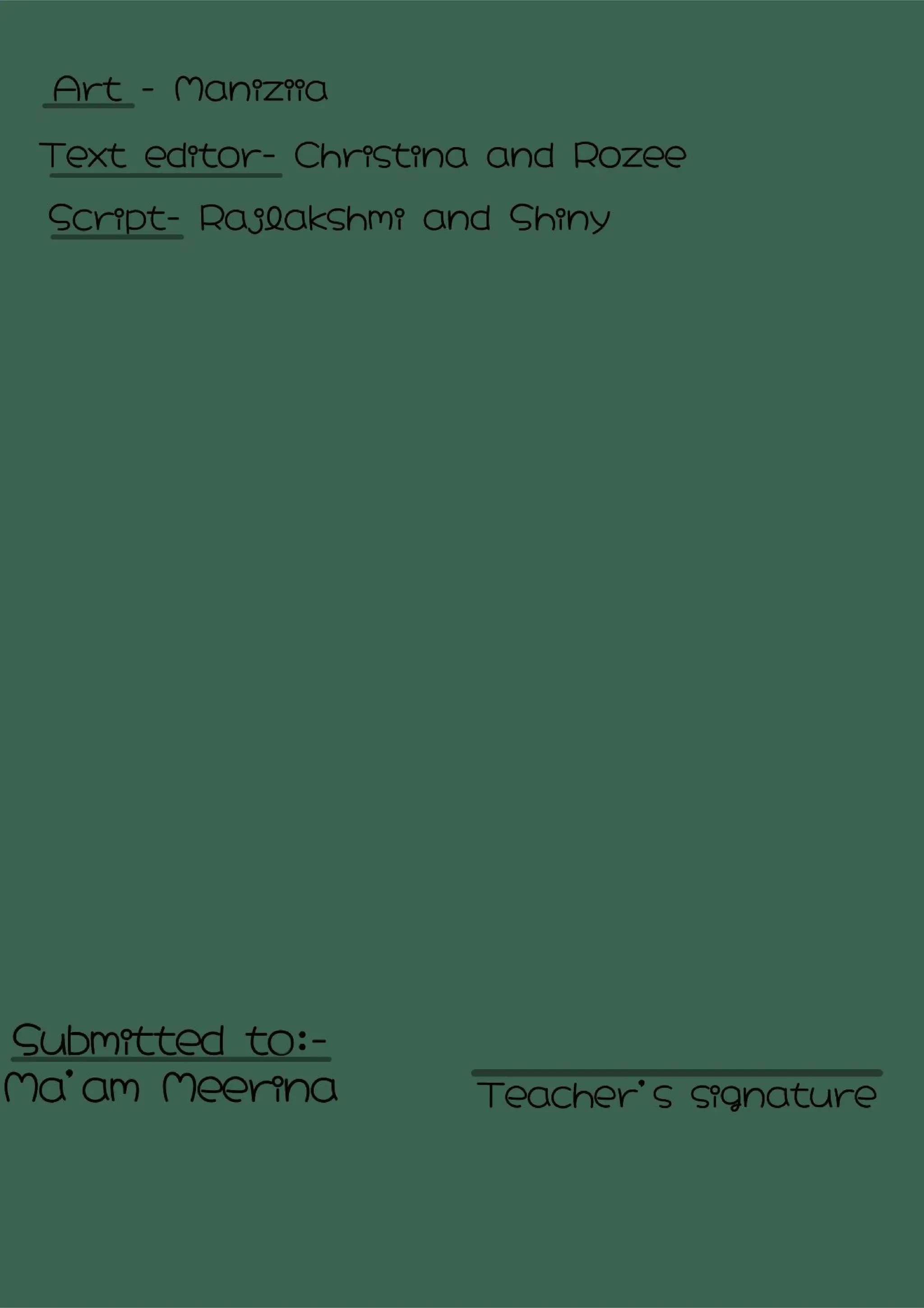 The last lesson in comic form for English art integrated project class ...