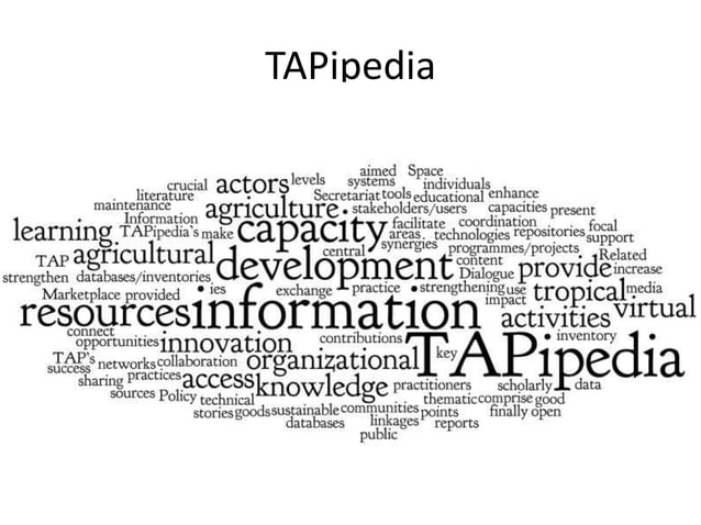 Introduction to knowledge sharing systems: considerations for the conceptual design of TAPipedia ...