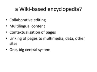 Introduction to knowledge sharing systems: considerations for the conceptual design of TAPipedia ...