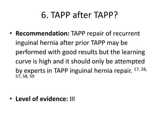 TAPP and TEP in the Complicated Hernia: Scrotal, Strangulated, and ...