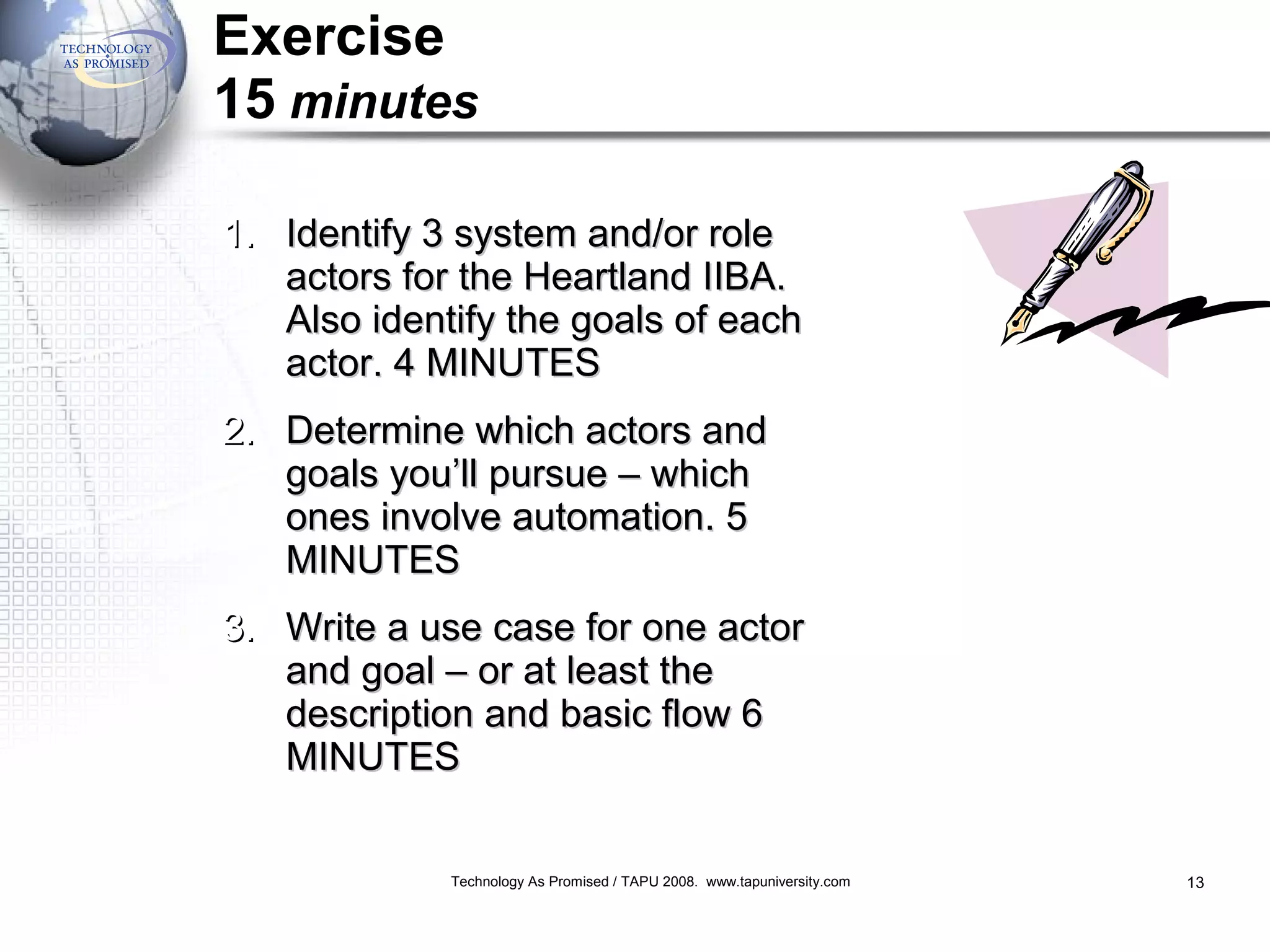 TAPUniversity 8 Steps for Requirements Capture with Use Cases | PPT
