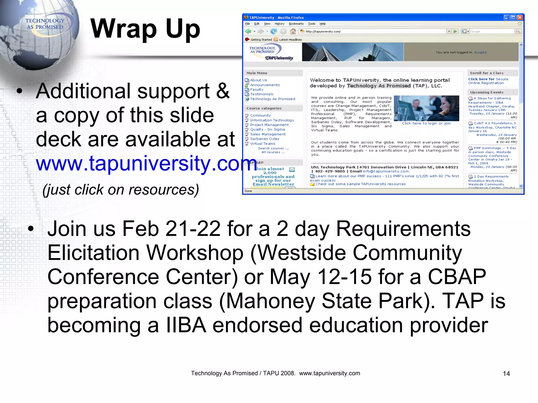 TAPUniversity 8 Steps for Requirements Capture with Use Cases | PPT