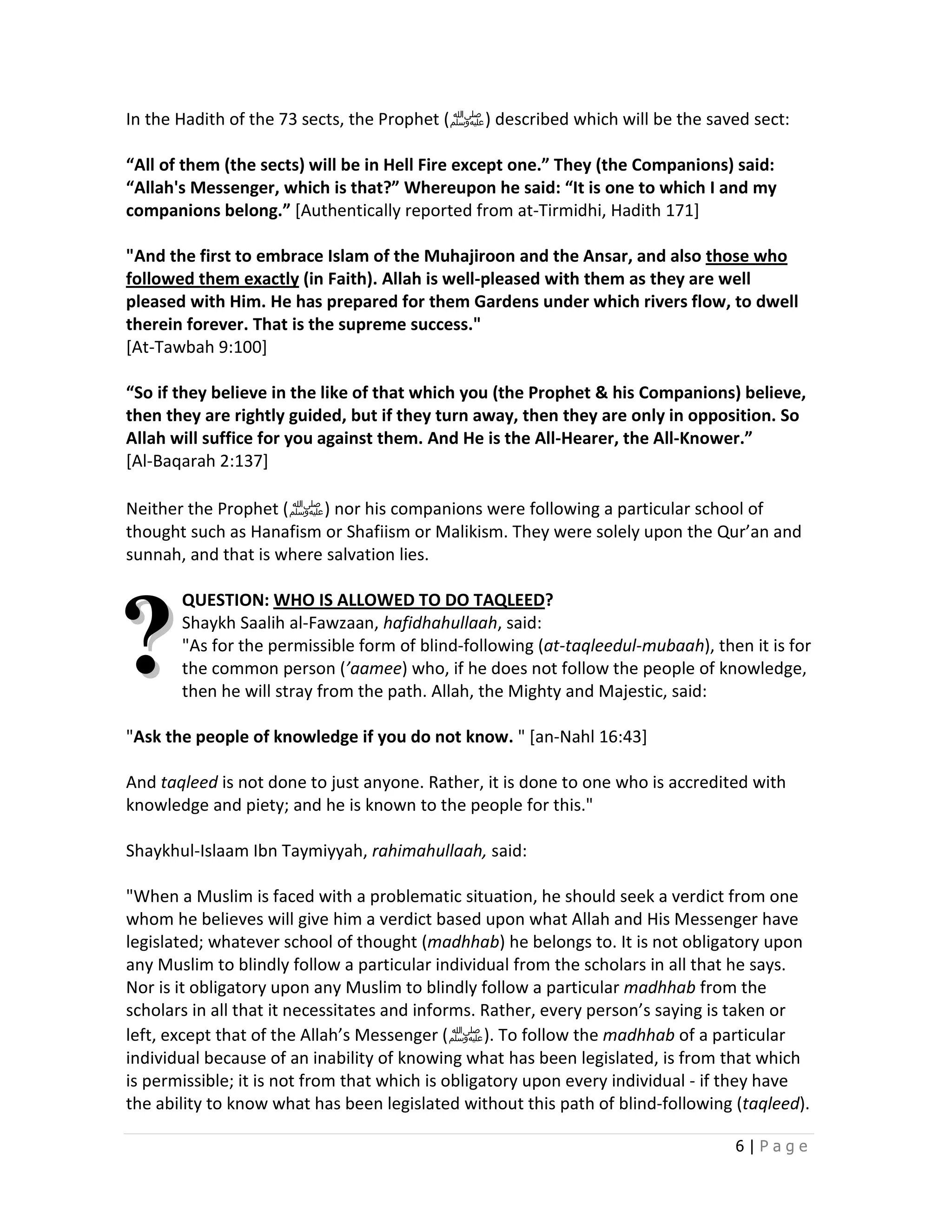 Taqleed following blindly | PDF