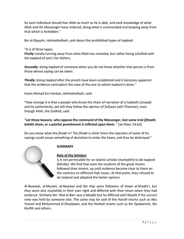 Taqleed following blindly | PDF | Islam | Religion & Spirituality