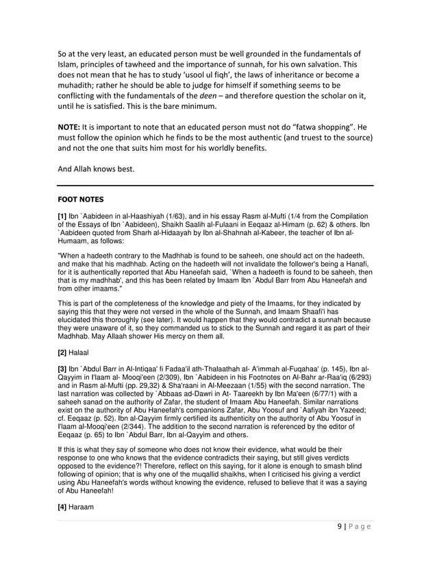 Taqleed following blindly | PDF | Islam | Religion & Spirituality