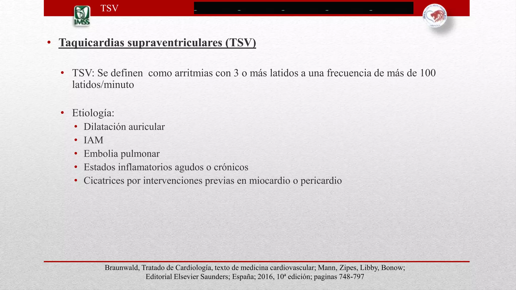 Taquicardia supraventricular Parte I | PPTX