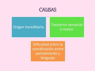 Transtornos del habla: Taquilalia | PPTX