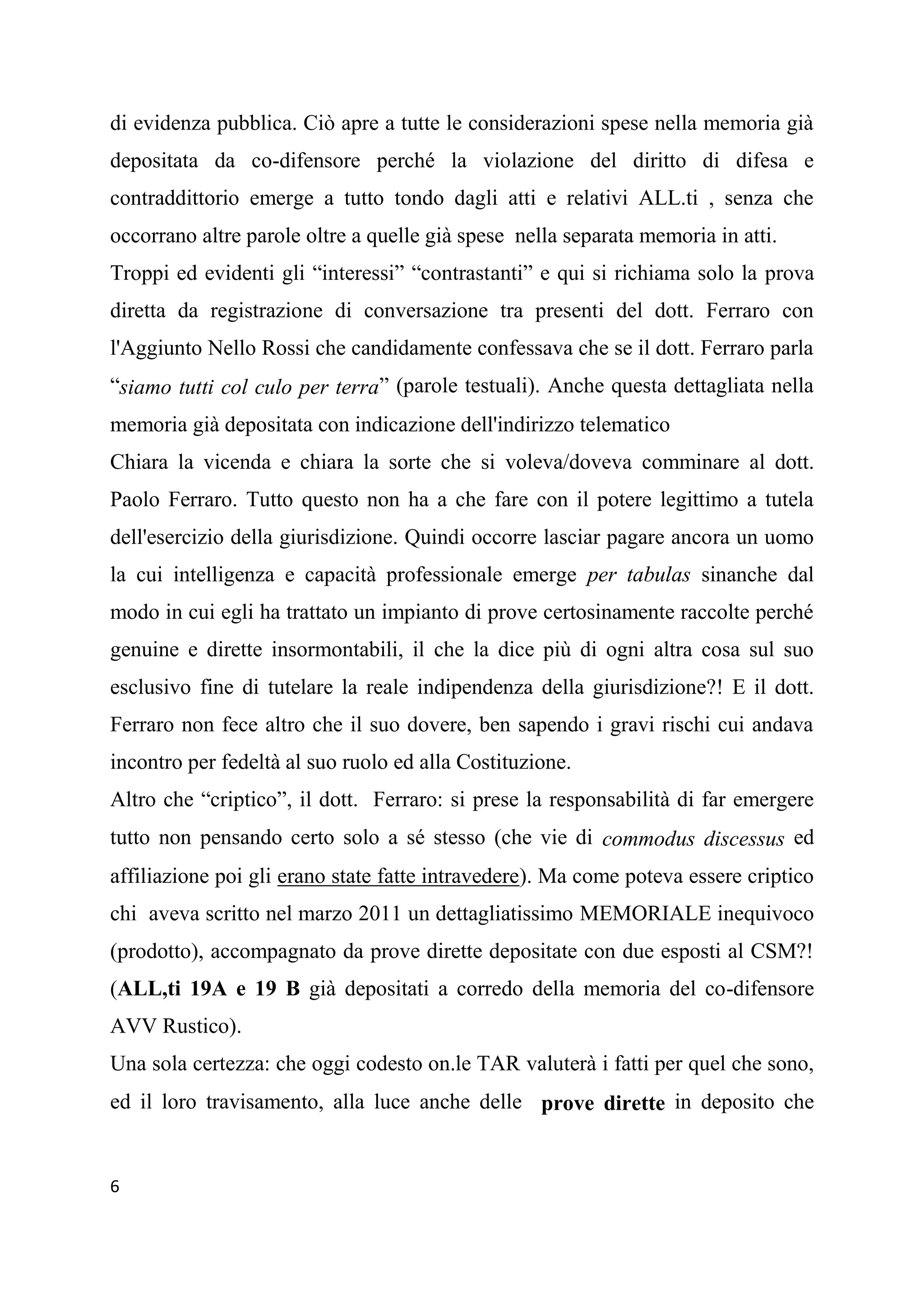 Tar 2021 memoria signed parenti CASO FERRARO | PDF