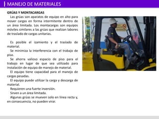 EQUIPOS PARA MANEJOS DE MATERIALES | PPTX