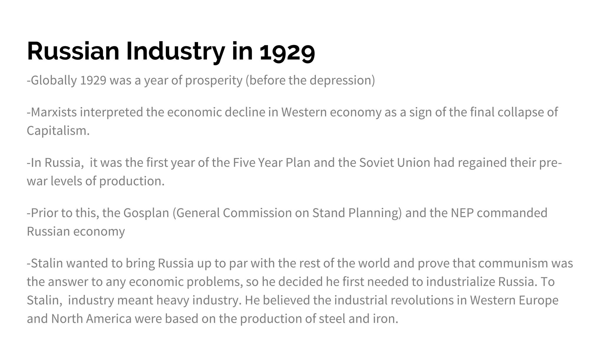 STALIN PART 2: Economic ChangeS Under Stalin | PPTX | Agriculture ...