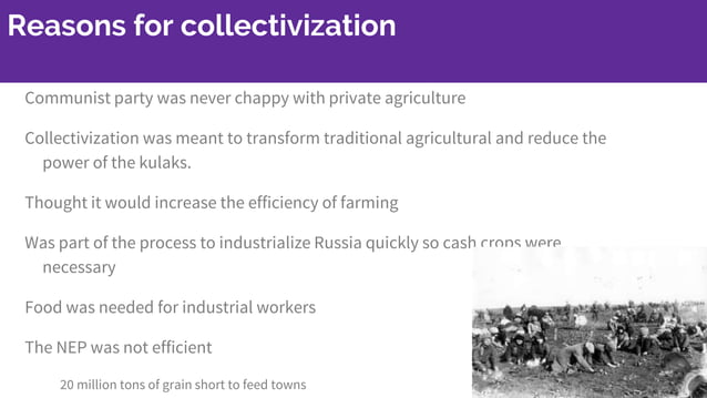 STALIN PART 2: Economic ChangeS Under Stalin | PPTX | Agriculture ...