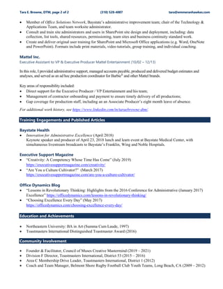 Tara E Browne, DTM - Administrative Manager (Resume) | PDF
