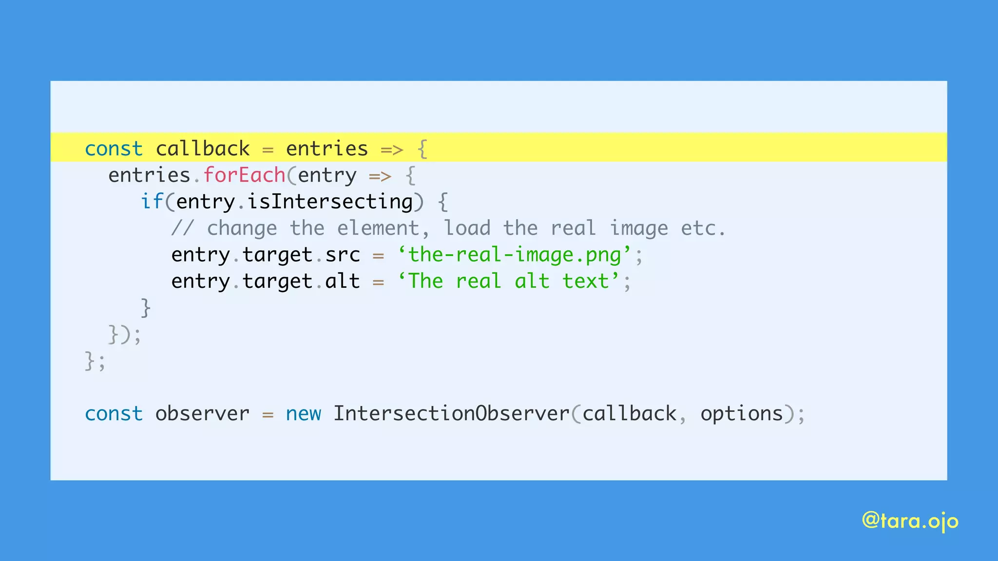 Intro to the Intersection Observer API - Tara Ojo | PPT