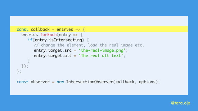 Intro to the Intersection Observer API - Tara Ojo | PPT