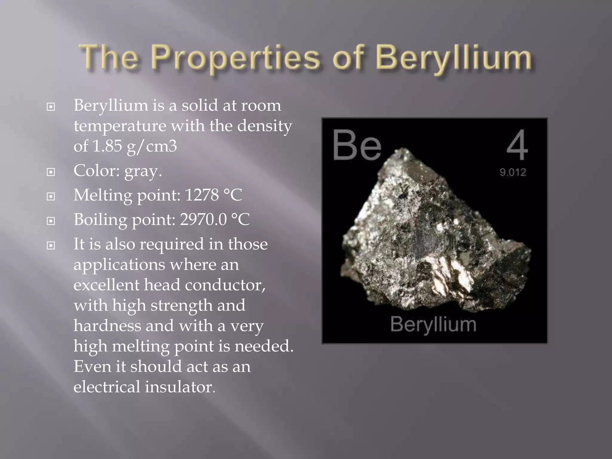 Beryllium (Tara Lay) | PPTX