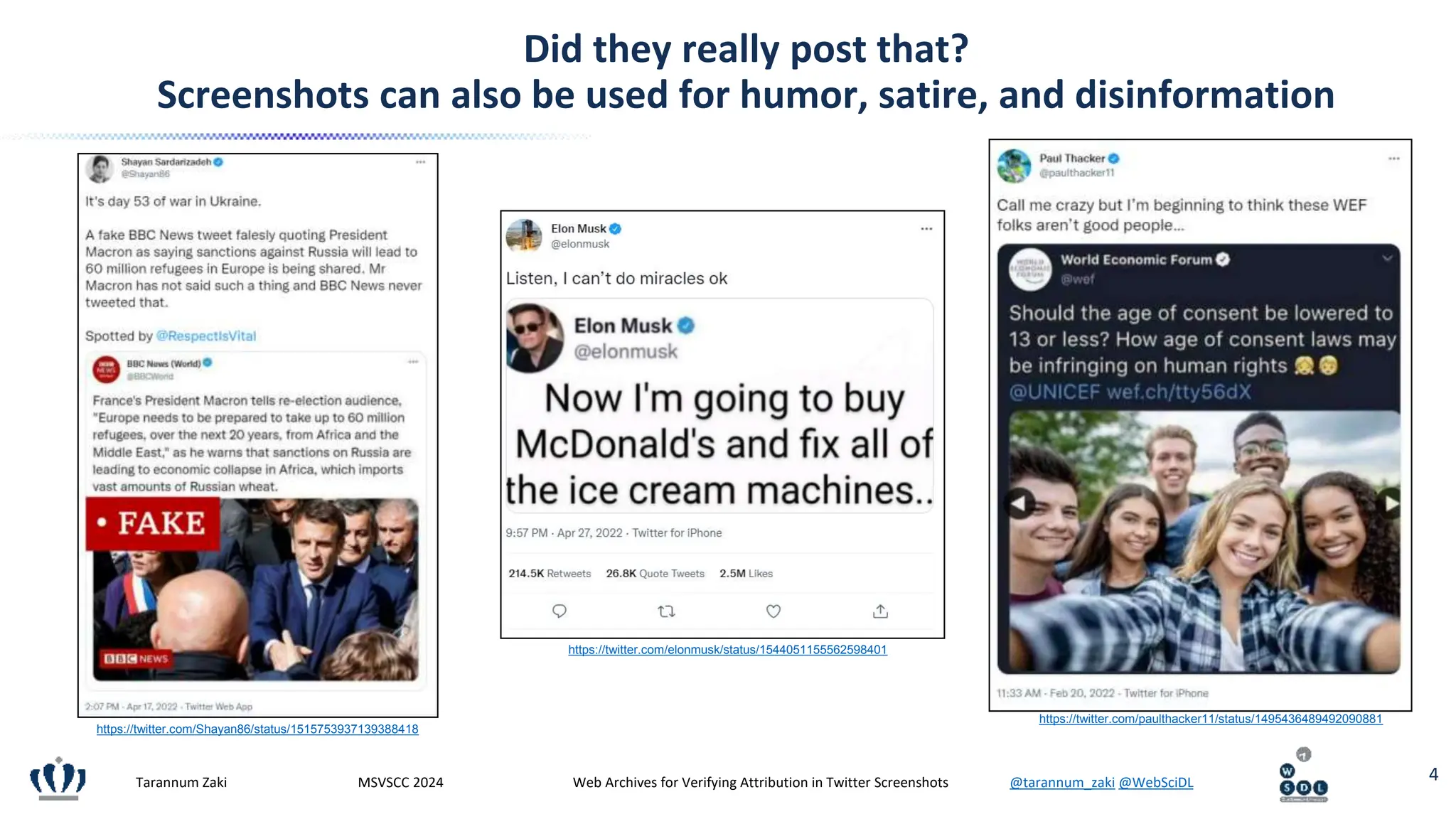 Web Archives for Verifying Attribution in Twitter Screenshots | PPTX