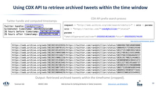 Web Archives for Verifying Attribution in Twitter Screenshots | PPTX