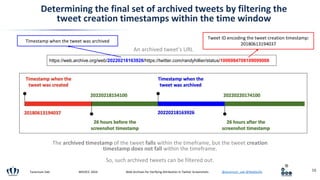 Web Archives for Verifying Attribution in Twitter Screenshots | PPTX