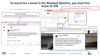 Web Archives for Verifying Attribution in Twitter Screenshots | PPTX
