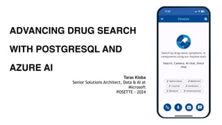 "NATO Hackathon Winner: AI-Powered Drug Search", Taras Kloba | PPT