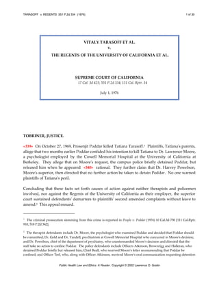 Tarasoff | PDF
