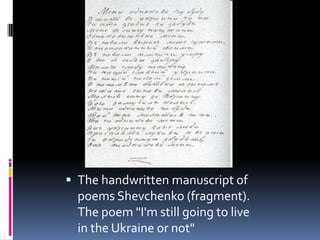 Taras shevchenko kuslenko vlad 10 b | PPT