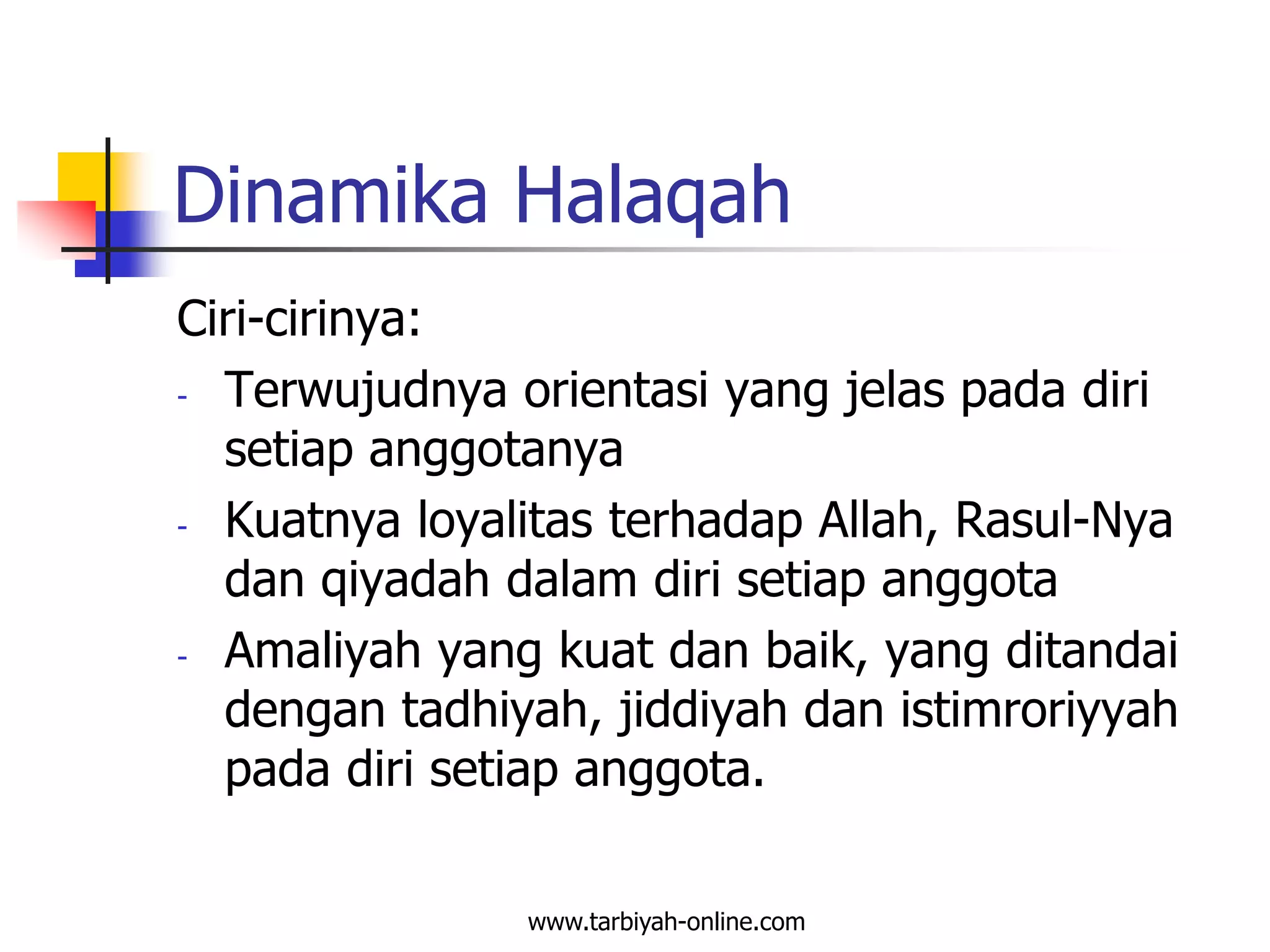 Tarbiyah dinamika halaqoh | PPTX