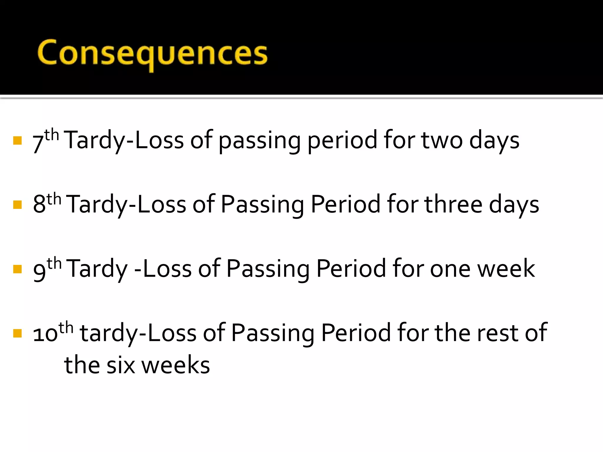 Tardy procedures for students | PPTX