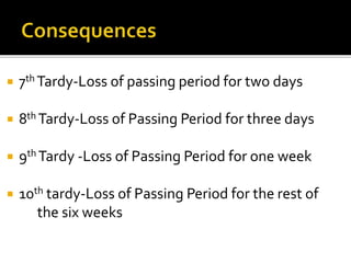 Tardy procedures for students | PPTX