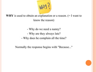 Question Words | PPTX