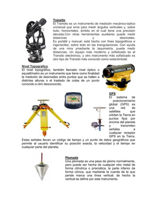 instrumentos en topografiaTarea 2 intrumentacion | PDF