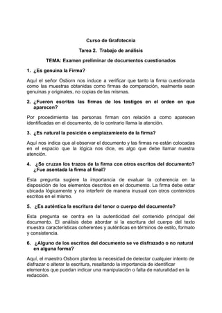 Análisis de preguntas Grafotécnicas | PDF