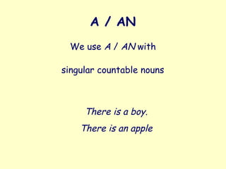 A / AN, SOME and ANY | ODP