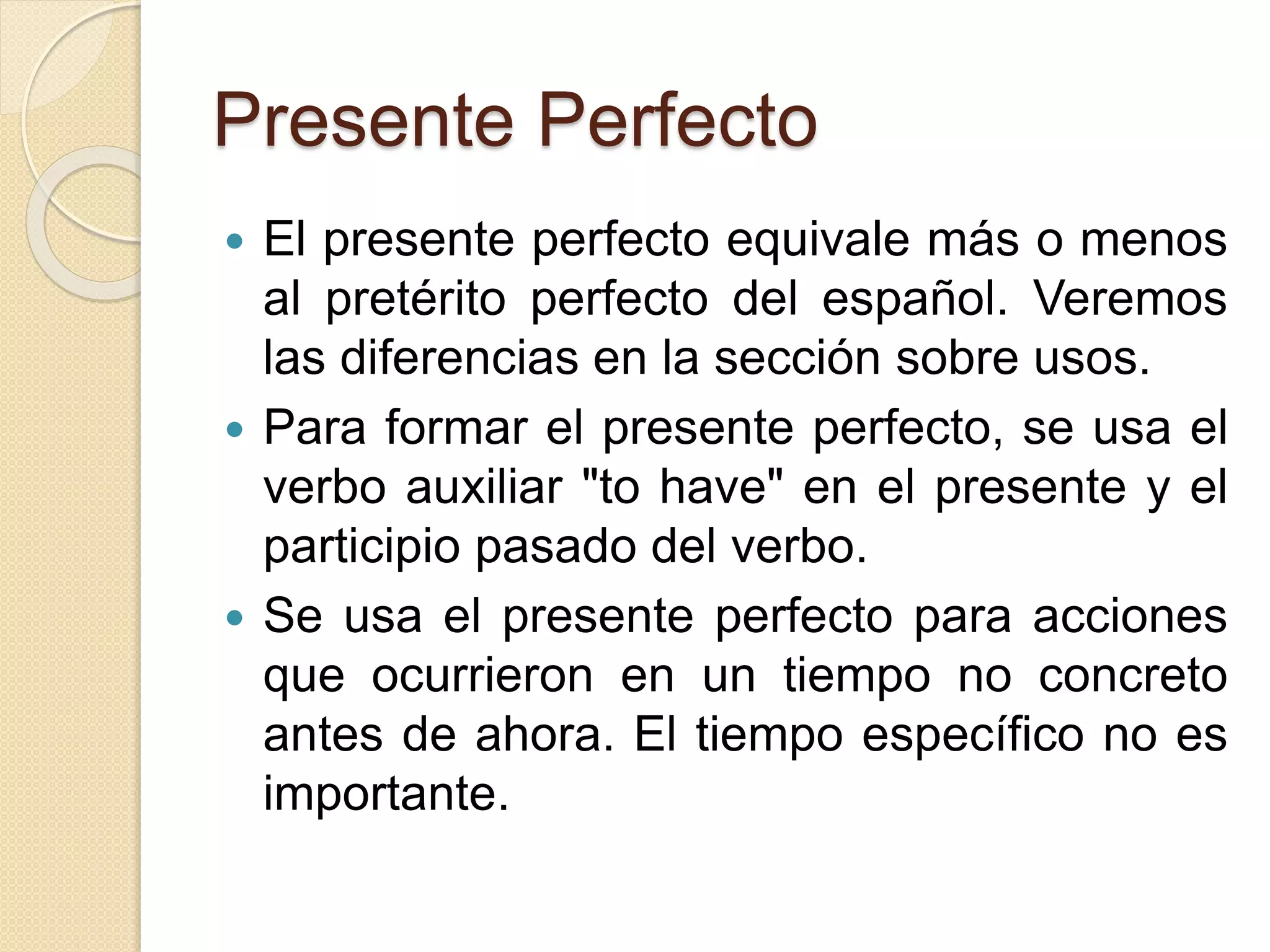 Tiempos Perfectos ( En Ingles) | PPT