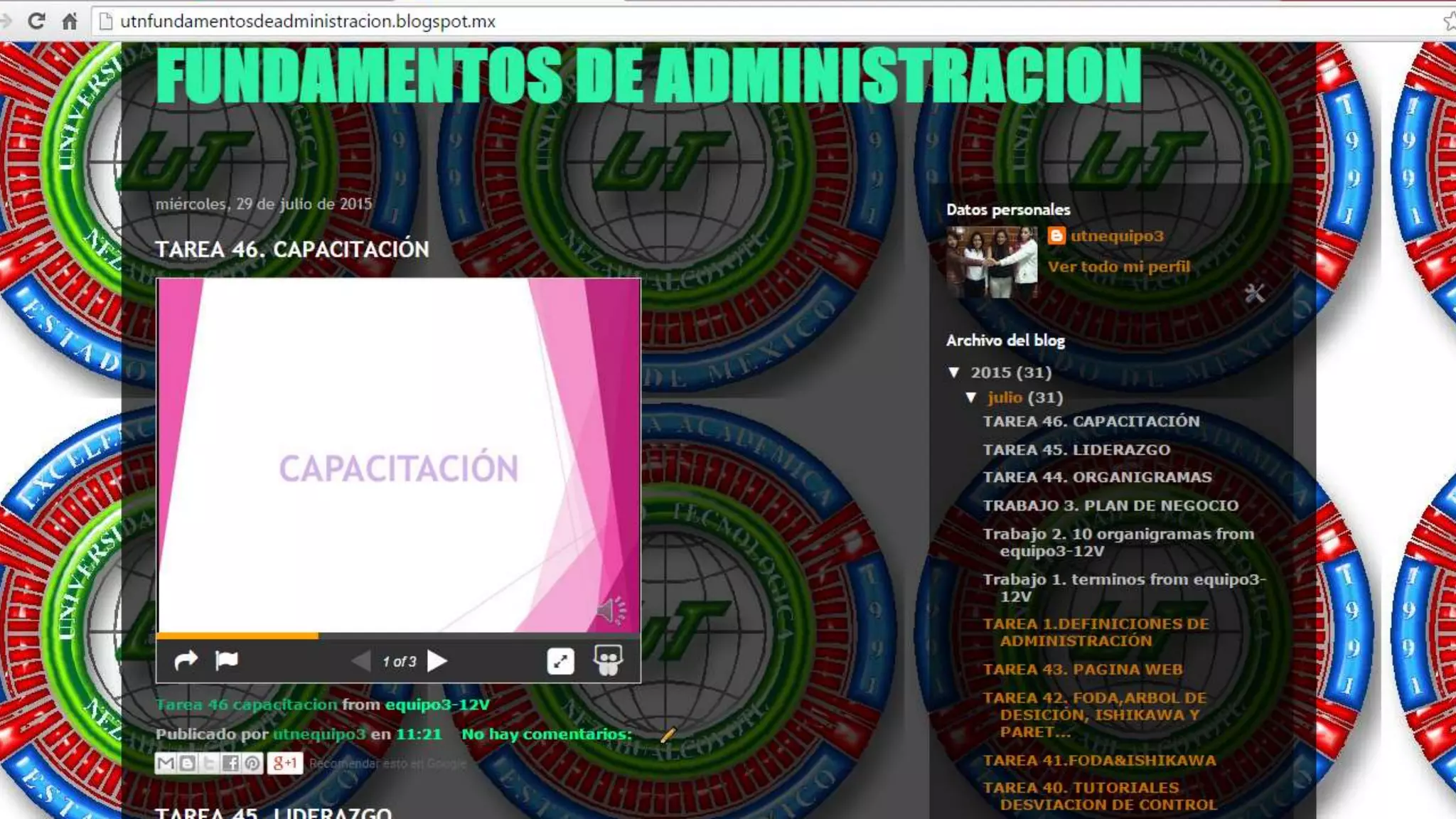 Tarea 47. subir las tareas al blog | PPT