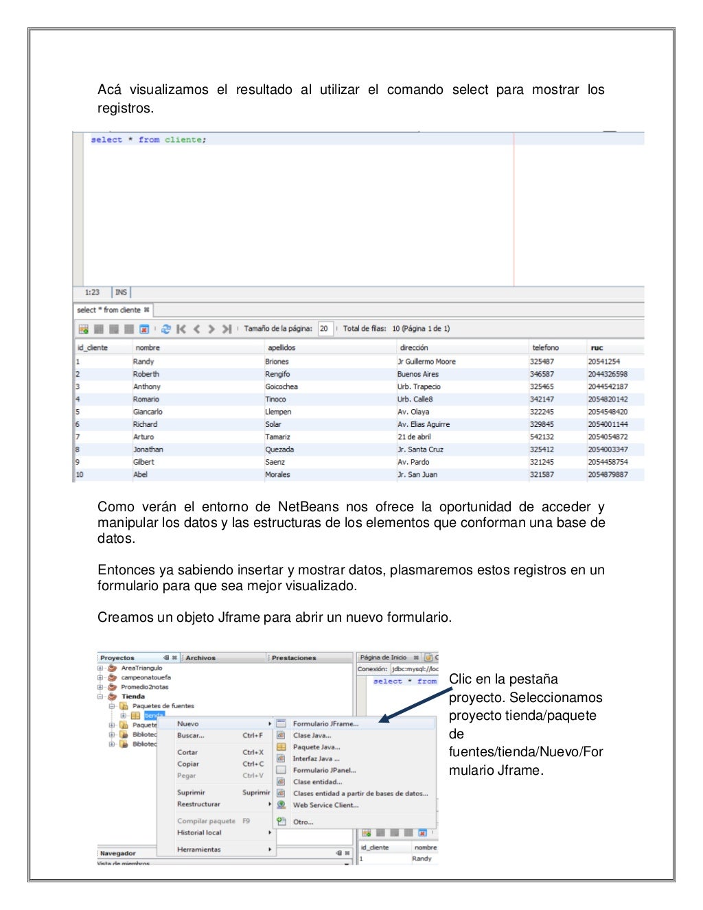 Base De Datos Con Netbeans