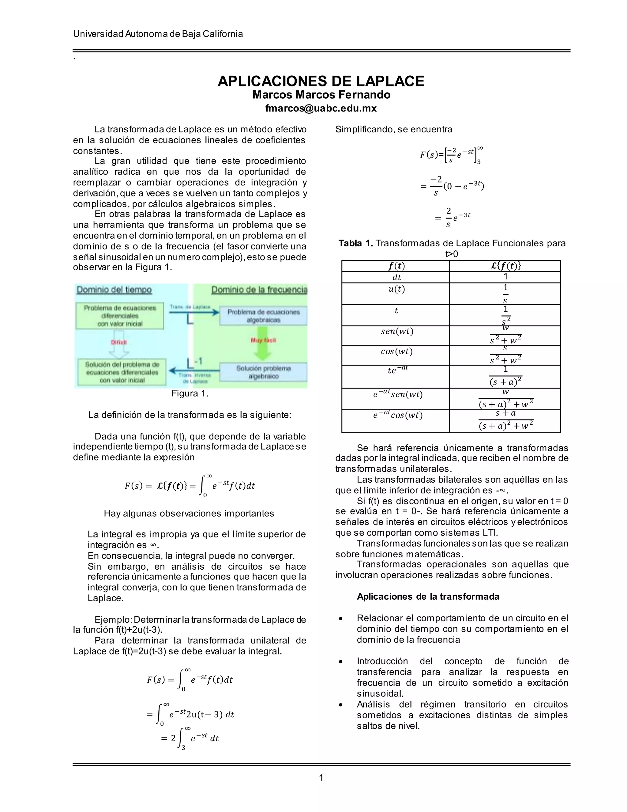 APLICACIONES DE LAPLACE | PDF