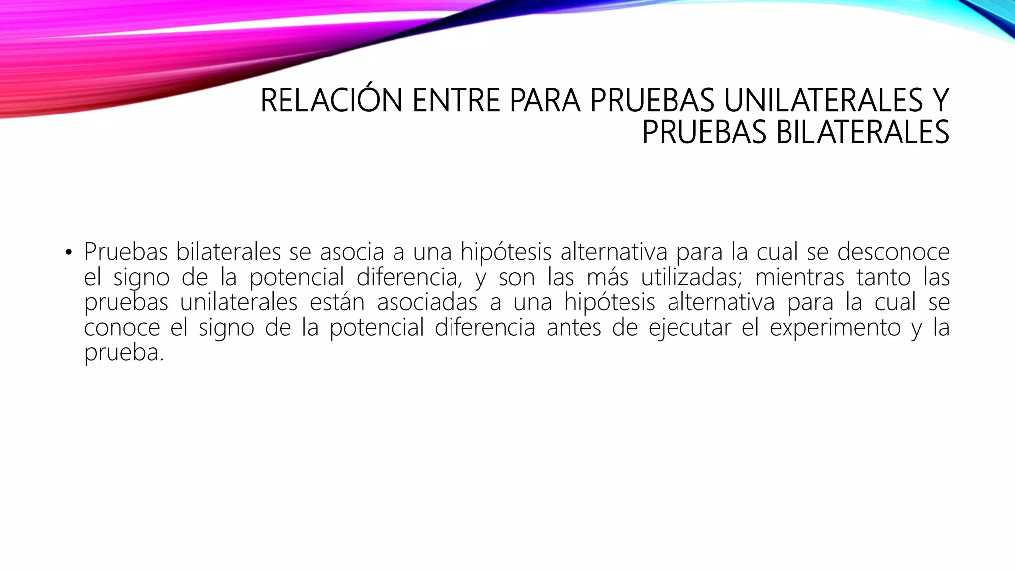 ELEMENTOS DE PRUEBAS DE HIPOTESIS UNILATERALES y BILATERALES | PPTX ...